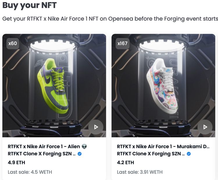 「RTFKT」×「ナイキ」がイベントを開催 NFTが限定デザインの”エア フォース 1”に - WWDJAPAN